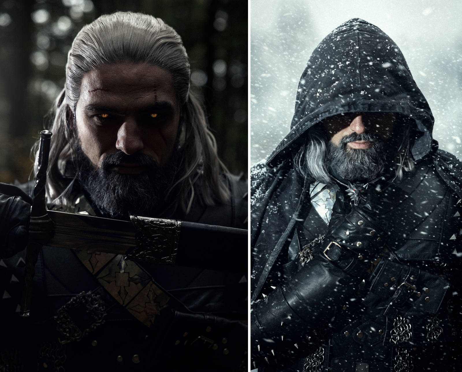 Battle in the Forest: Cosplayer Embodies Geralt from The Witcher Universe