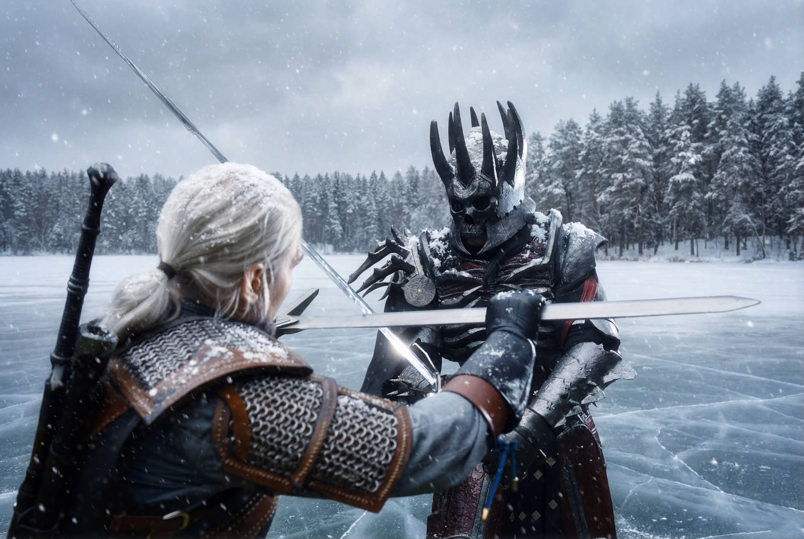 On Thin Ice: Cosplayers Recreate the Final Battle from The Witcher 3 ...