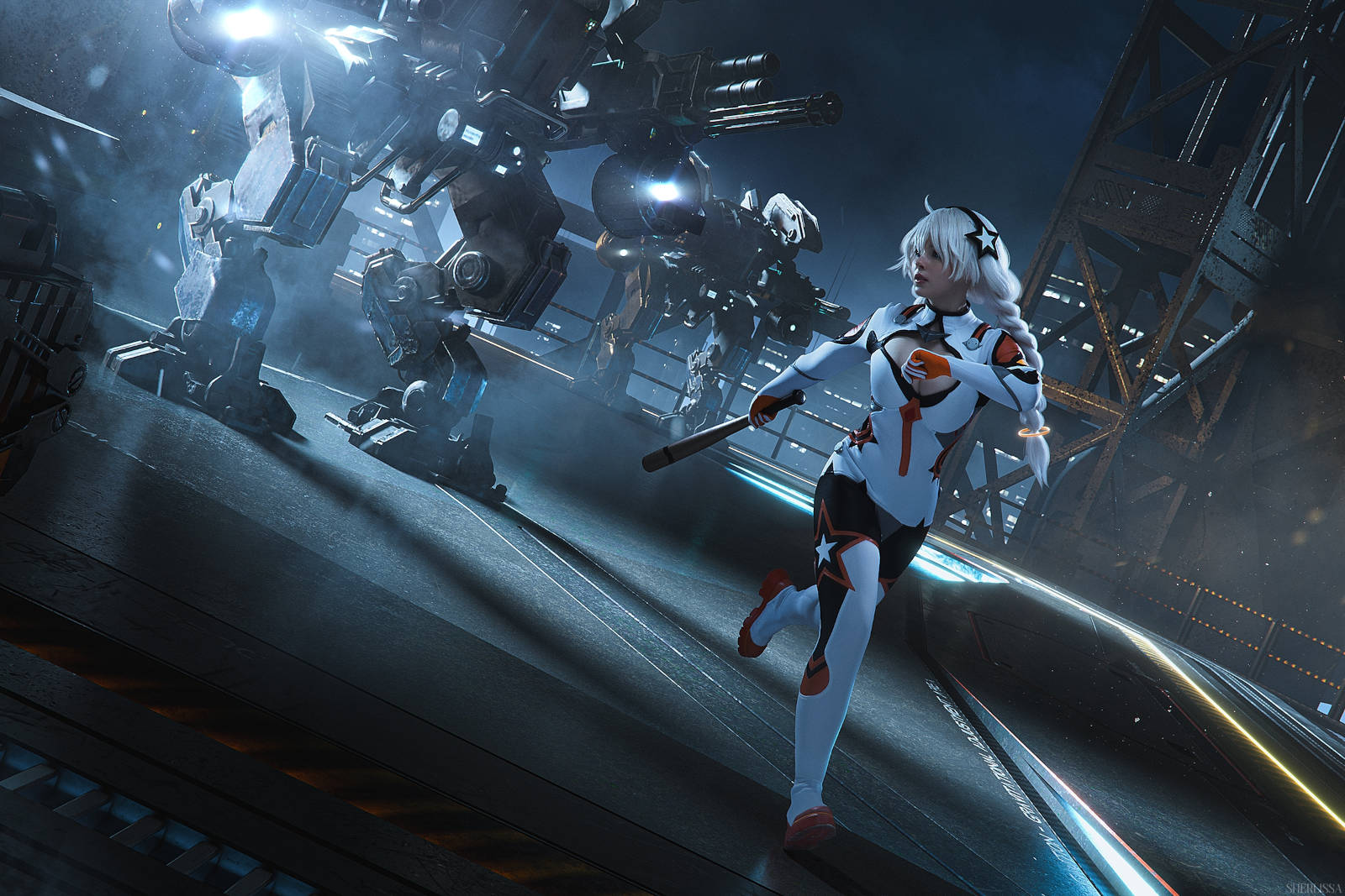 White Comet: Cosplayer Portrays Kiana Kaslana from Honkai Impact 3rd